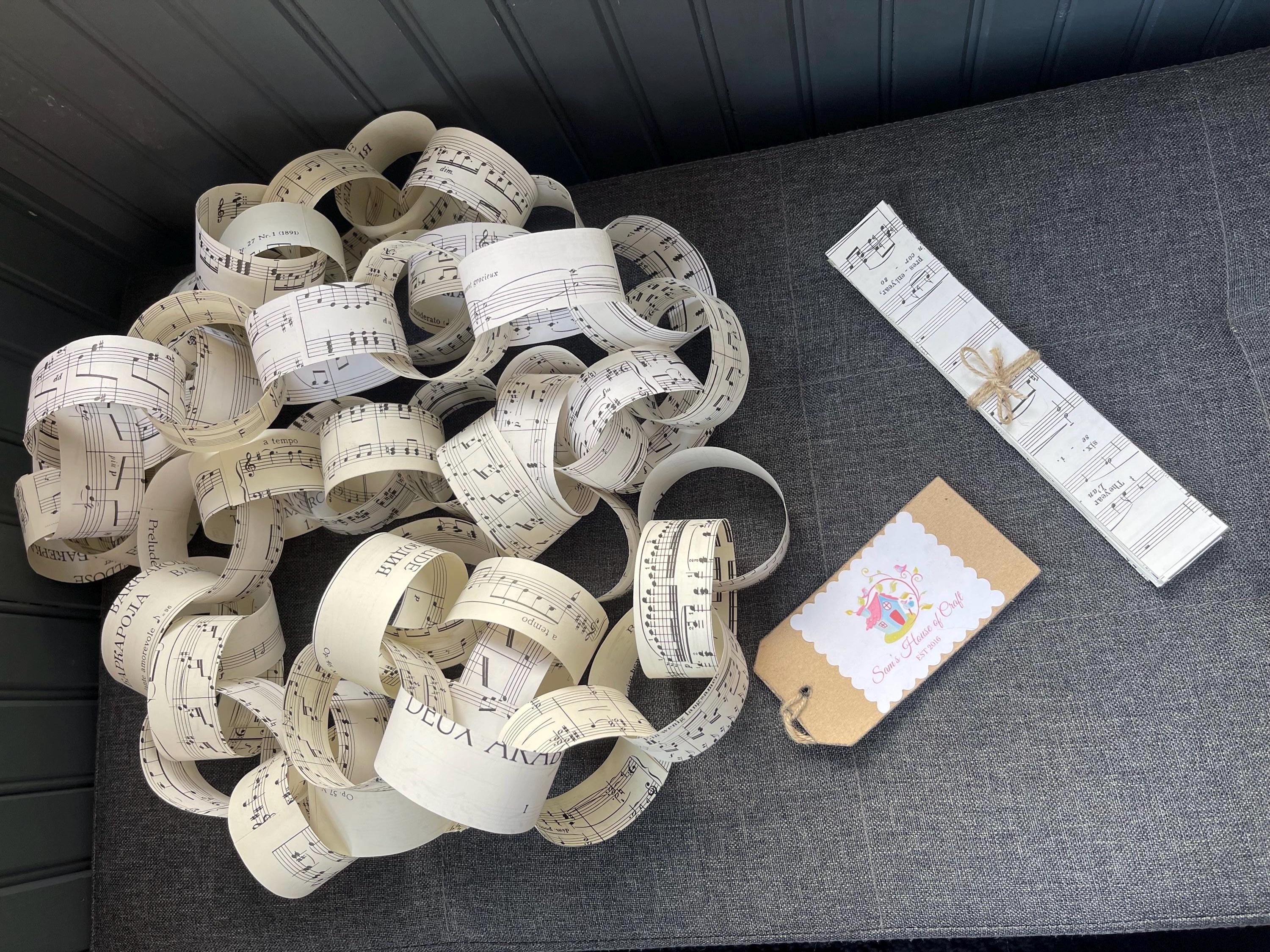 Sheet Music Paper Chain Kit: DIY Vintage Garland, Christmas Decor - Etsy