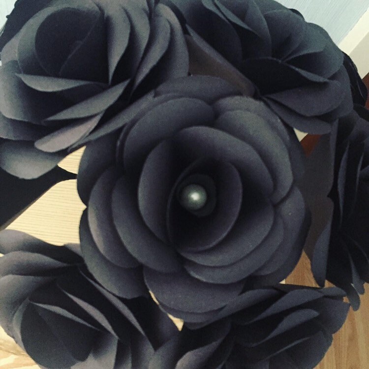 Paper Roses Black Themed X10 Bottle Vase Made From Black | Etsy