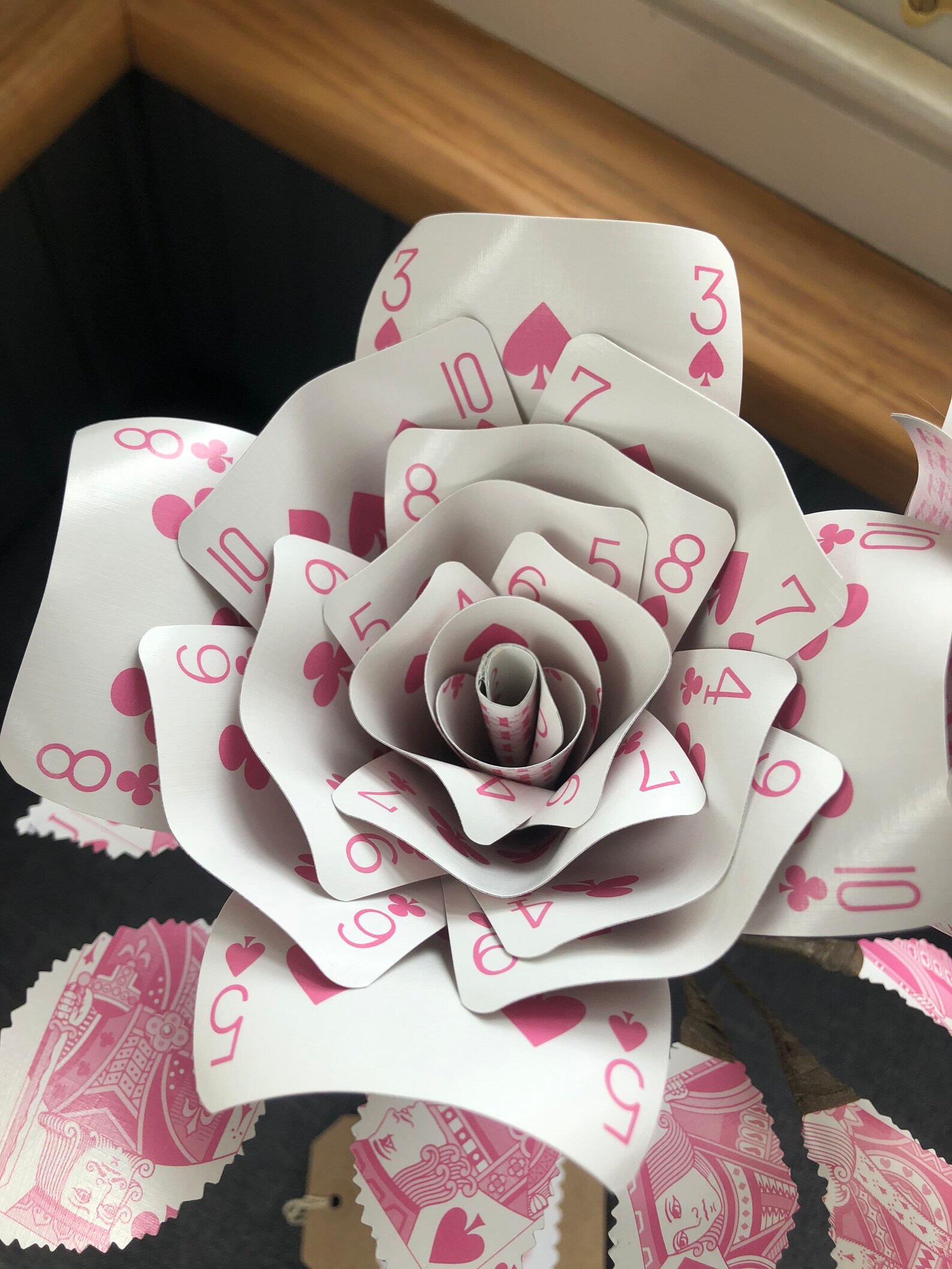 Playing Card Roses Pink Themed X2 Bottle Vase Alice in - Etsy