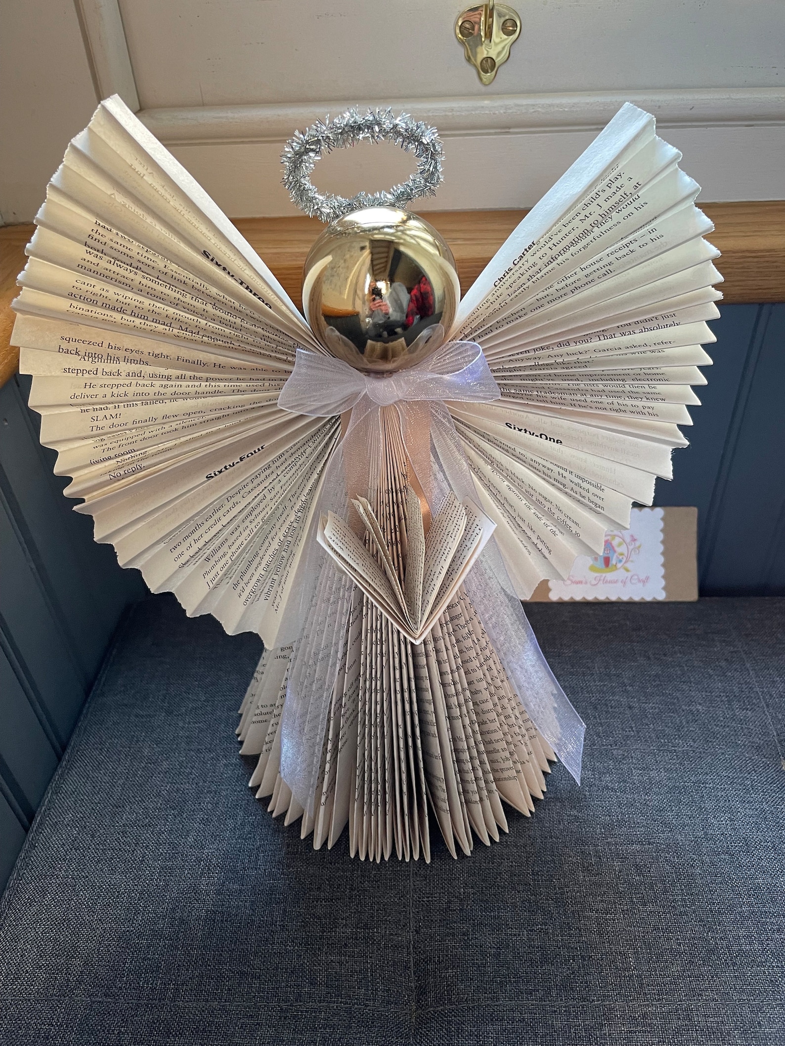 Book Angel: Handmade Vintage Book Fold Christmas Decoration - Etsy