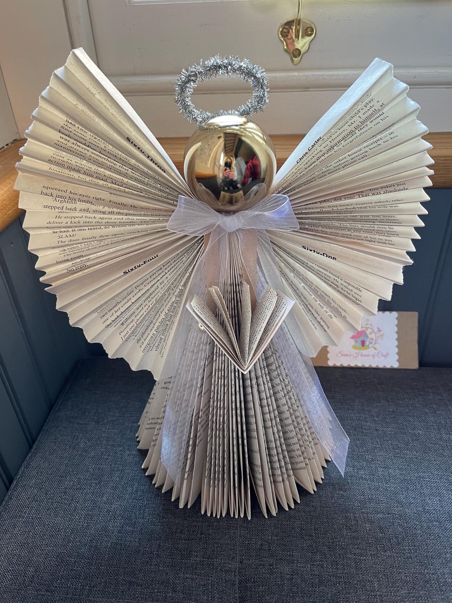 Book Angel: Handmade Vintage Book Fold Christmas Decoration - Etsy