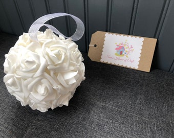 ROYAL BLUE and SILVER Flower Ball Pomander Kissing Ball - Etsy