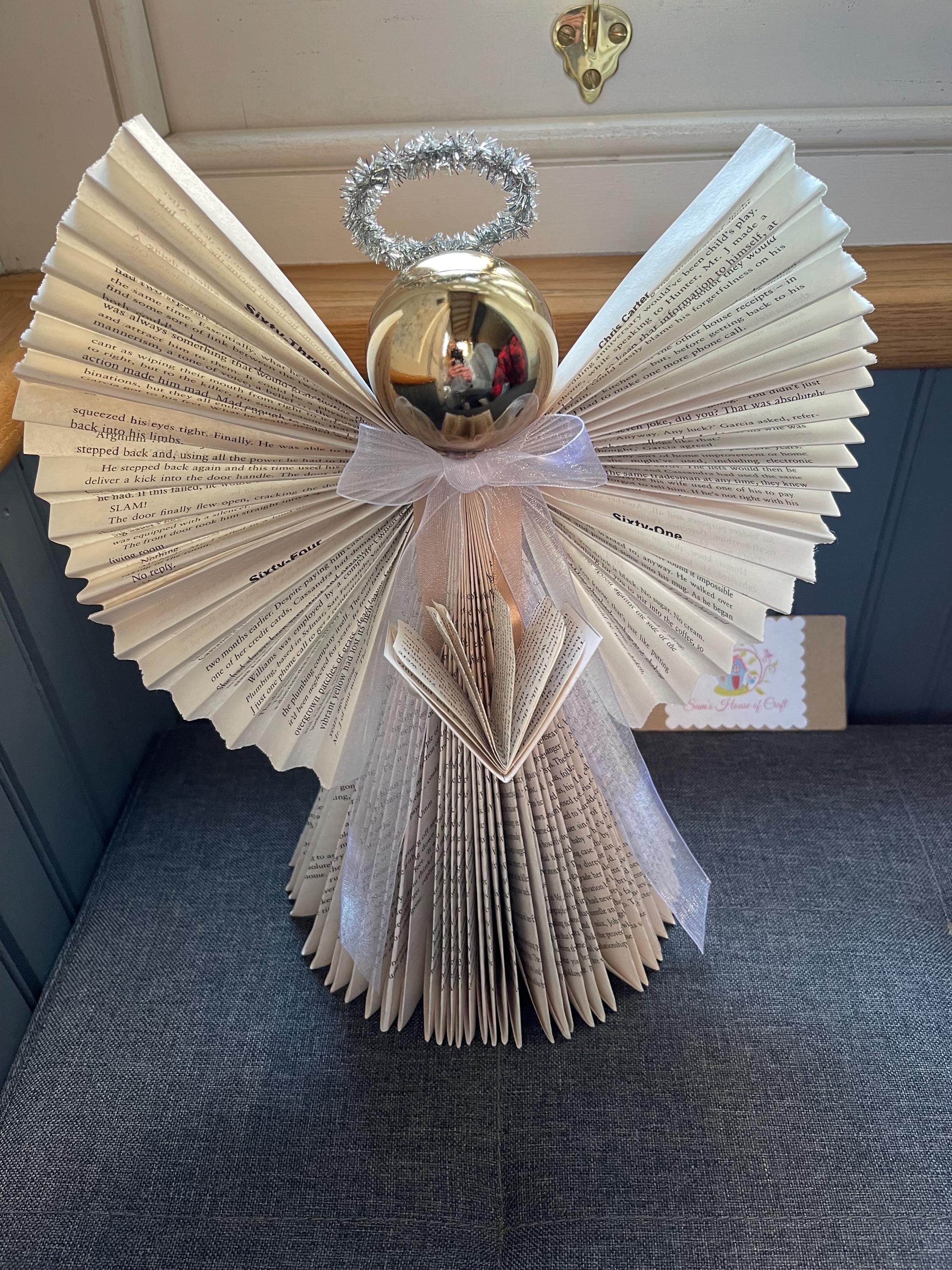 Book Angel: Handmade Vintage Book Fold Christmas Decoration - Etsy