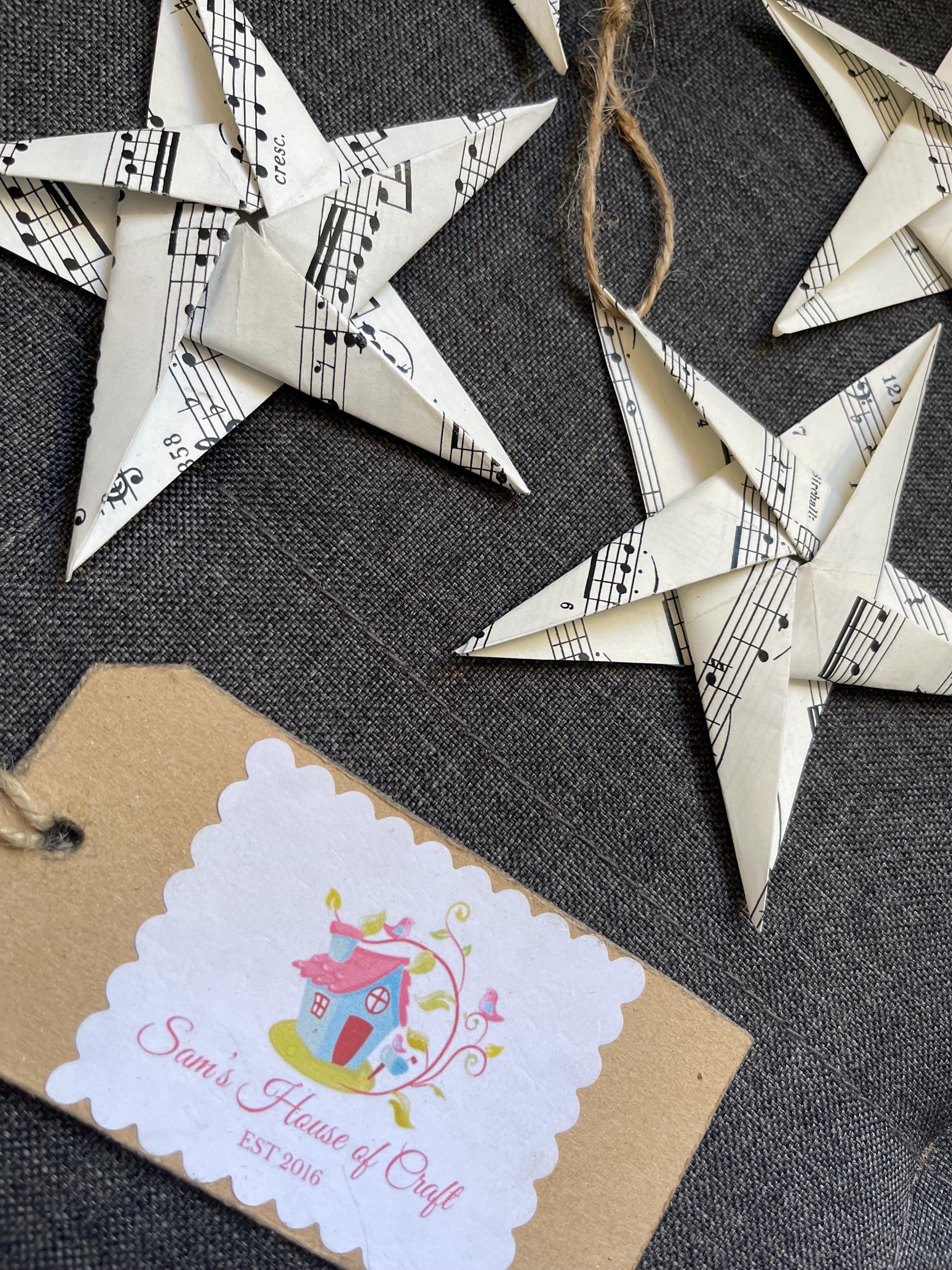 Origami Star Baubles: Handmade Sheet Music Christmas Decoration - Etsy ...