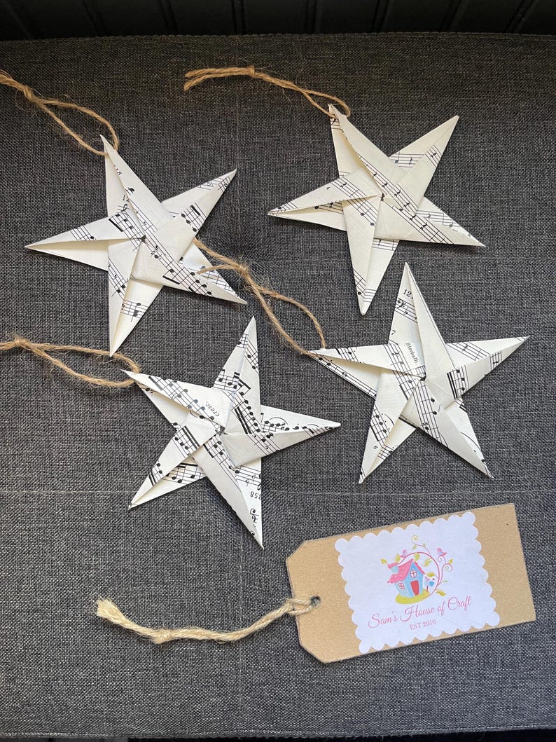Origami Star Baubles: Handmade Sheet Music Christmas Decoration - Etsy ...
