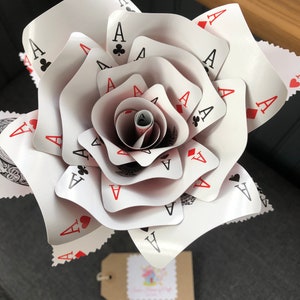 The Aces Playing Card Rose + Bottle Vase, Alice in Wonderland Themed ...
