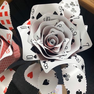 Playing Card Roses X2 Bottle Vase, Alice in Wonderland Themed Roses ...