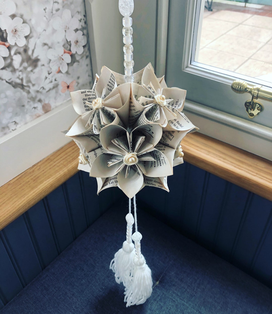 Origami Kusudama Flower Ball: Book Page Ornament, Home Decor - Etsy