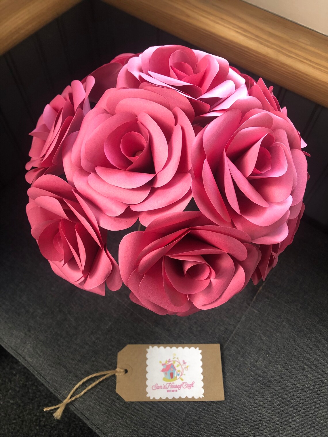 Paper Roses X10 Made From Pink Themed Paper Bottle Vase - Etsy