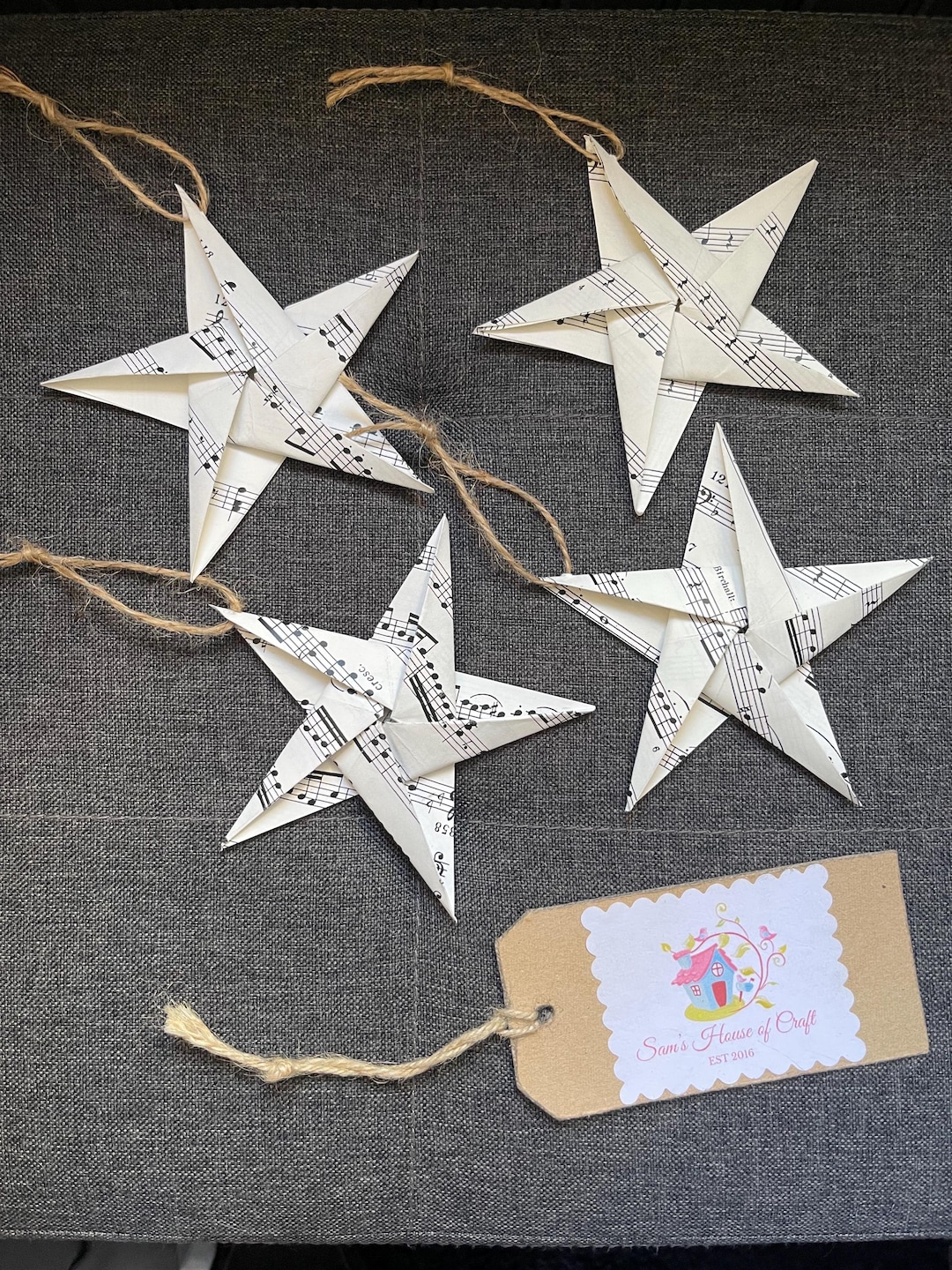 Origami Star Baubles: Handmade Sheet Music Christmas Decoration - Etsy