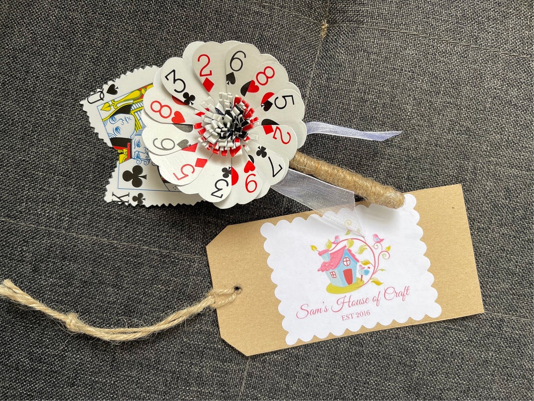 Playing Card Flower Boutonniere: Rustic Wedding Accessory - Etsy