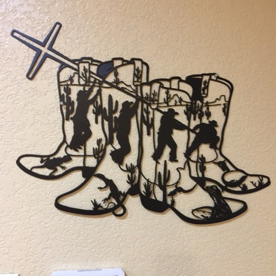 Detailed Cowboy Boots With Cross - Etsy