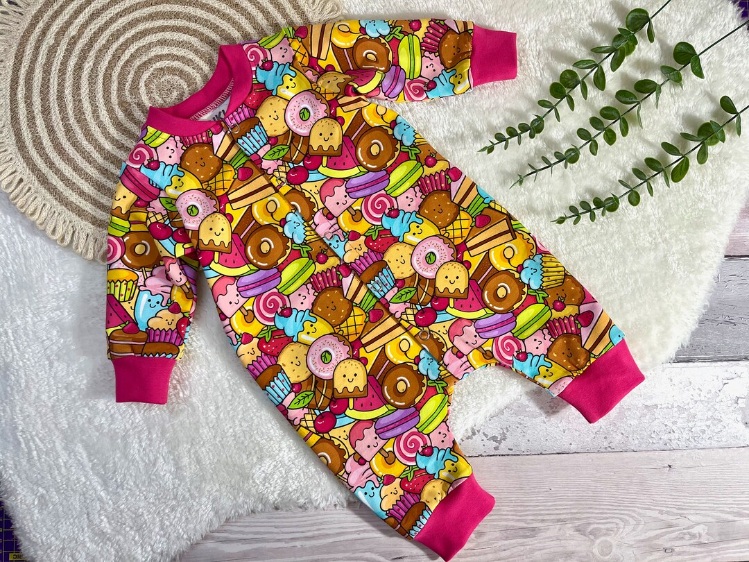 Kawaii Cakes Baby Sleepsuit: Handmade Cotton Romper - Etsy