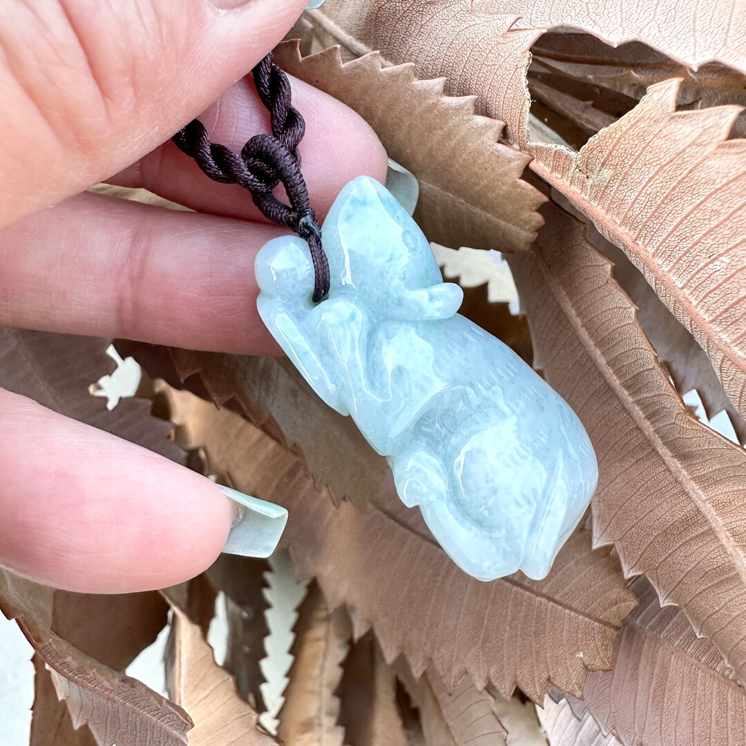 Green Jade Rat / Mouse Carved Pendant Necklace, 12 Zodiac Animals ...