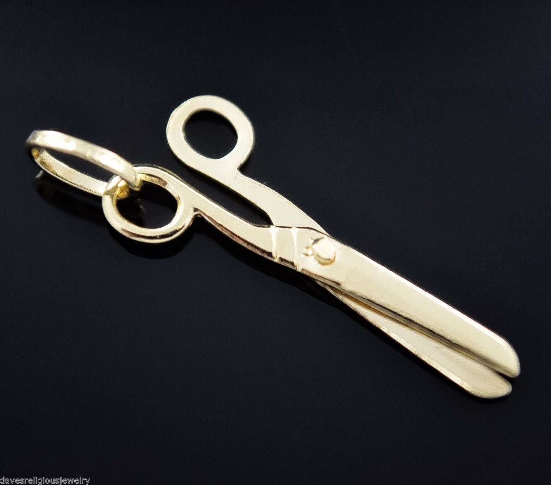 Full Movable Scissors Pendant Real Solid 14k Gold Tijeras Oro | Etsy