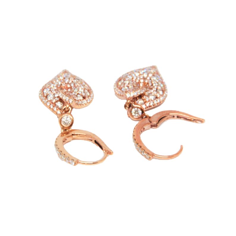 Rose Gold Diamond Earrings - Etsy