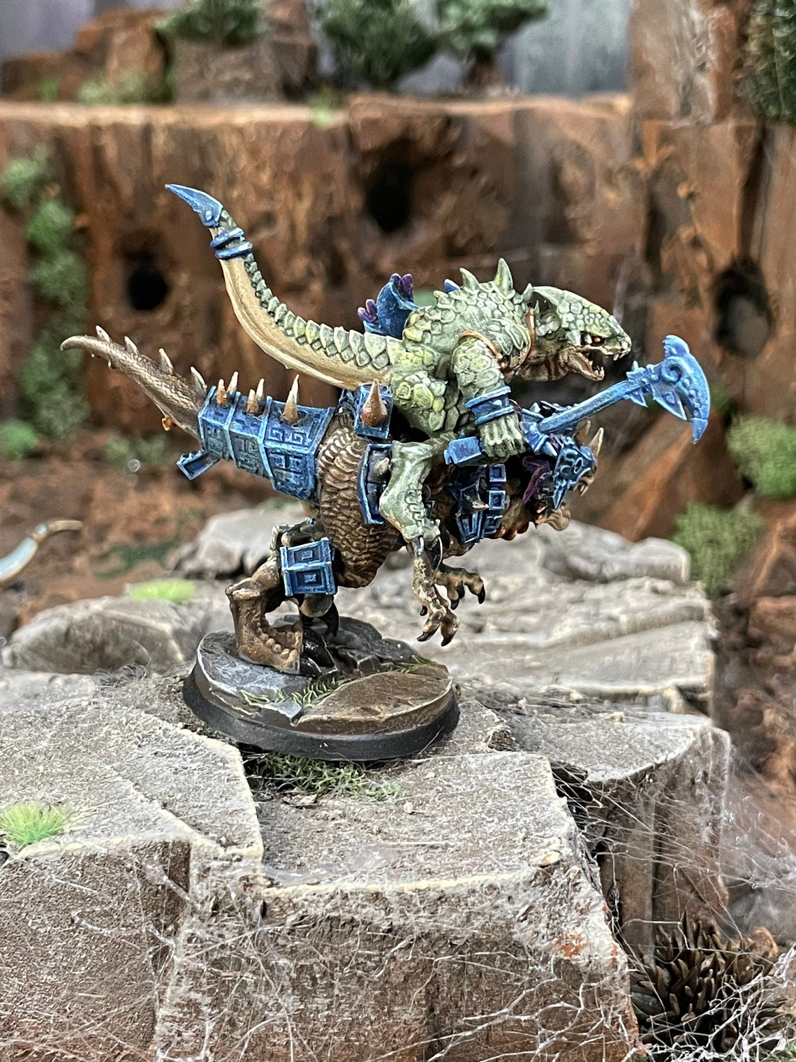 Pro Painted Raptor Rider Lizardman Mini - Etsy