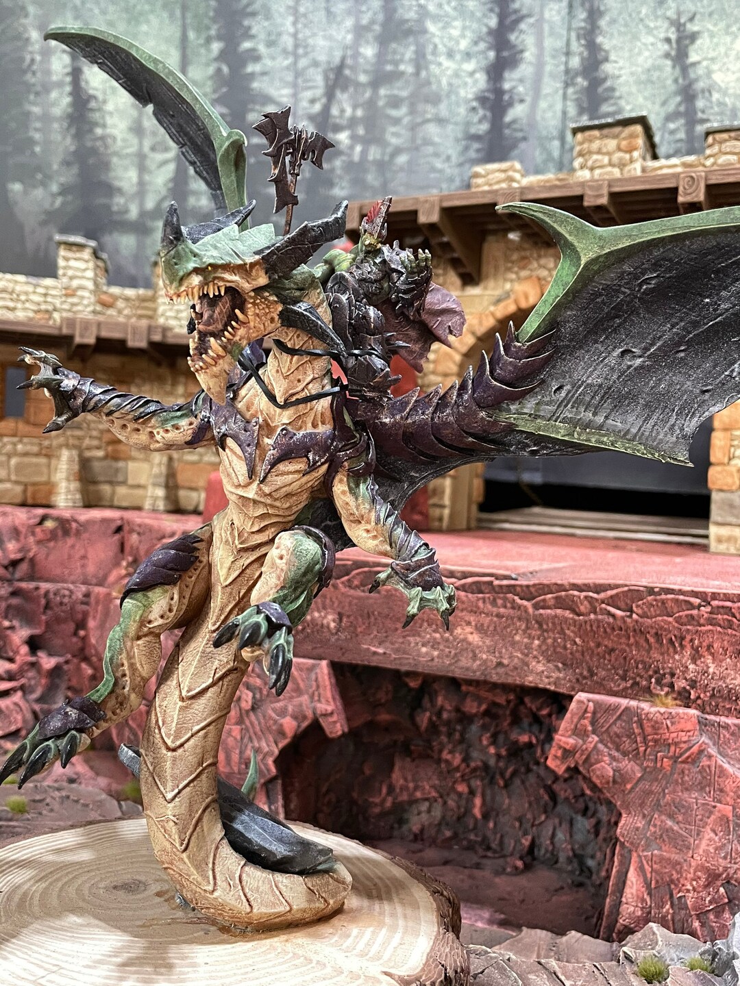 Pro Painted Separable Green Dragon and Ogrillion Chieften - Etsy