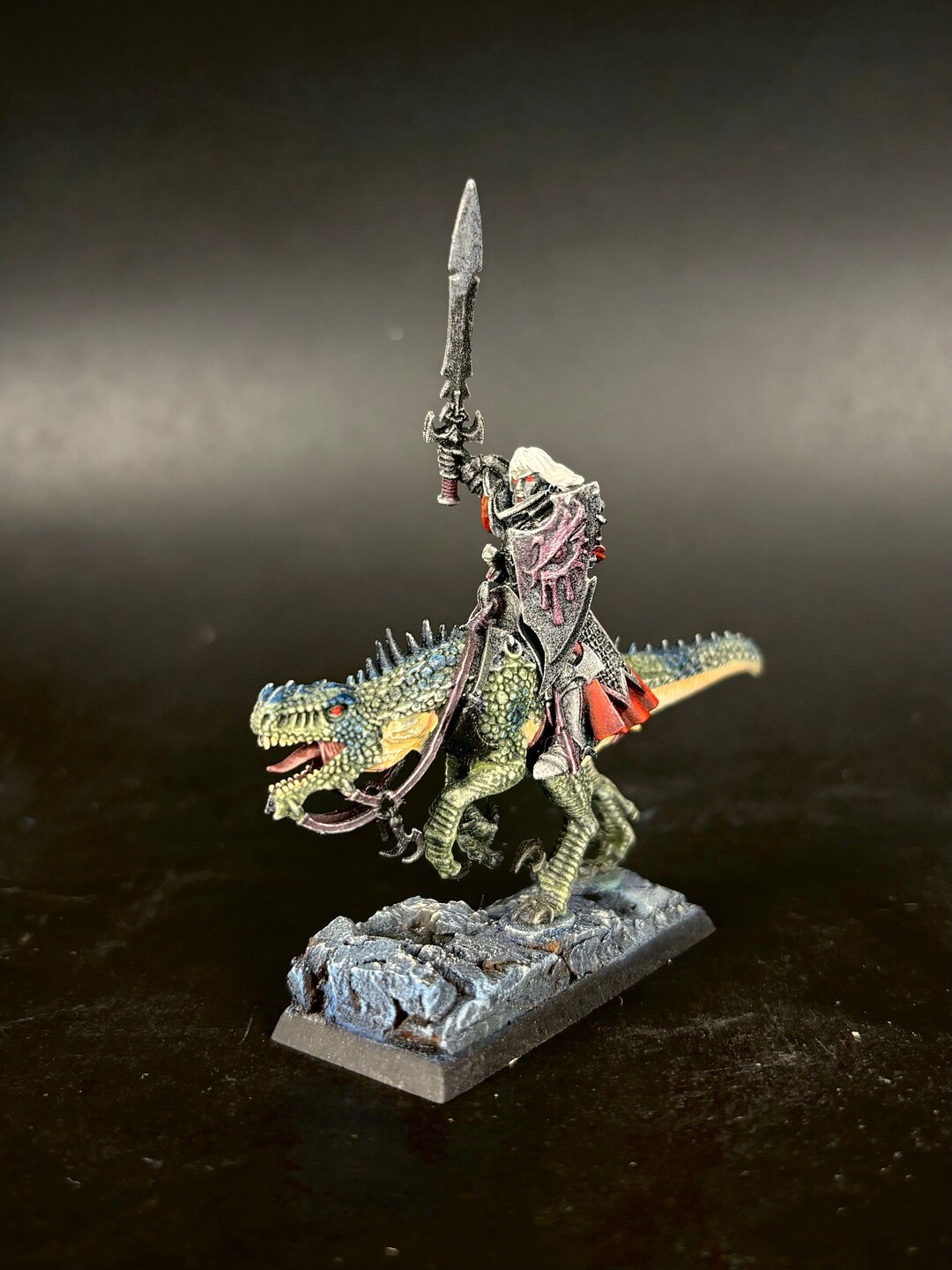 Pro Painted Dark Elf Lizard Rider - Etsy