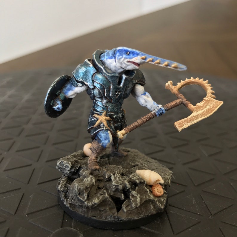 Pro Painted Were Shark Sahuagin Mini for Dnd or Pathfinder - Etsy