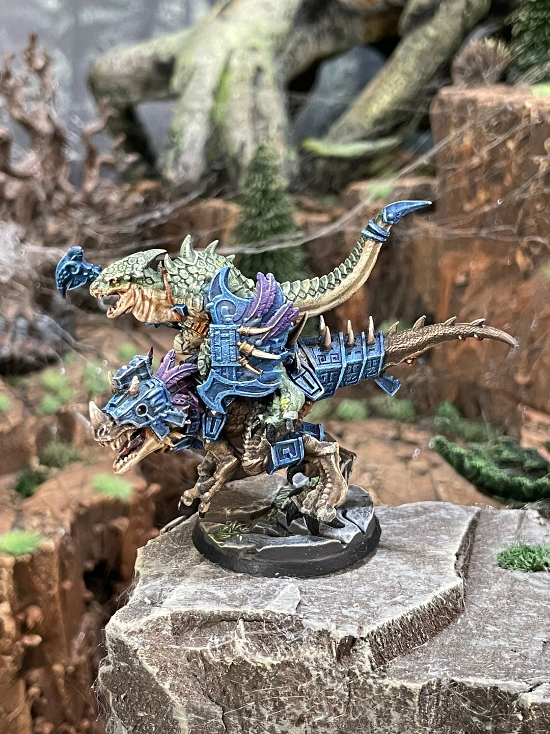 Pro Painted Raptor Rider Lizardman Mini - Etsy
