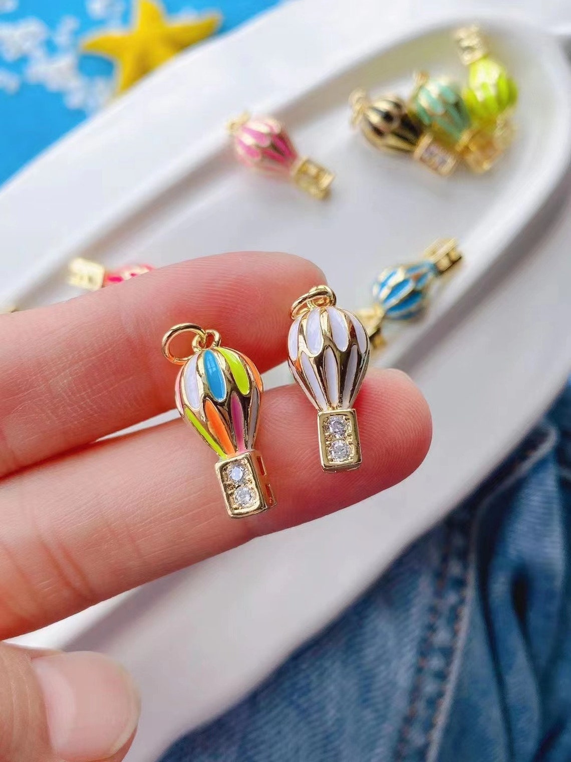 10PCS Fire Balloon Charms Enamel Charm Hot Air Balloon - Etsy