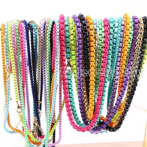 5PCS, Enamel Box Chain Necklace DIY Jewelry Findings Making Men Women ...