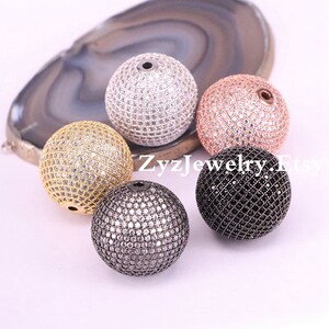 2-10PCS Cubic Zirconia Metal Filled Copper Disco Ball Beads - Etsy