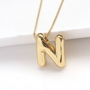 10pcs, Big Gold Plated Metal 26 Letter Necklaces for Women Initial ...
