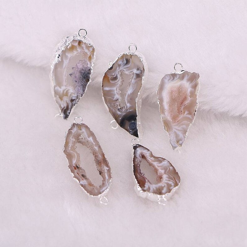 6pcs Nature Beige Color Agate Geode Quartz Gemstone - Etsy
