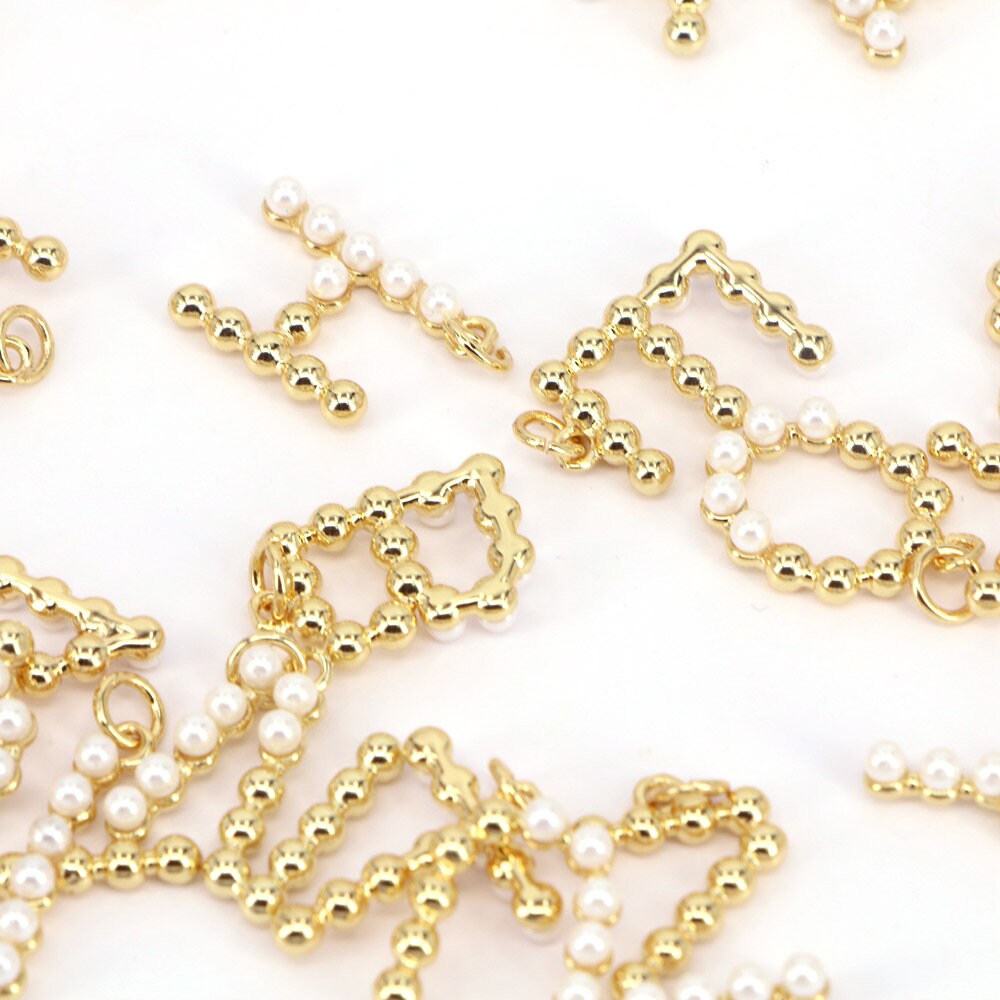 10PCS Alphabet Pearl Initial Letter Pearl Initial Charm - Etsy