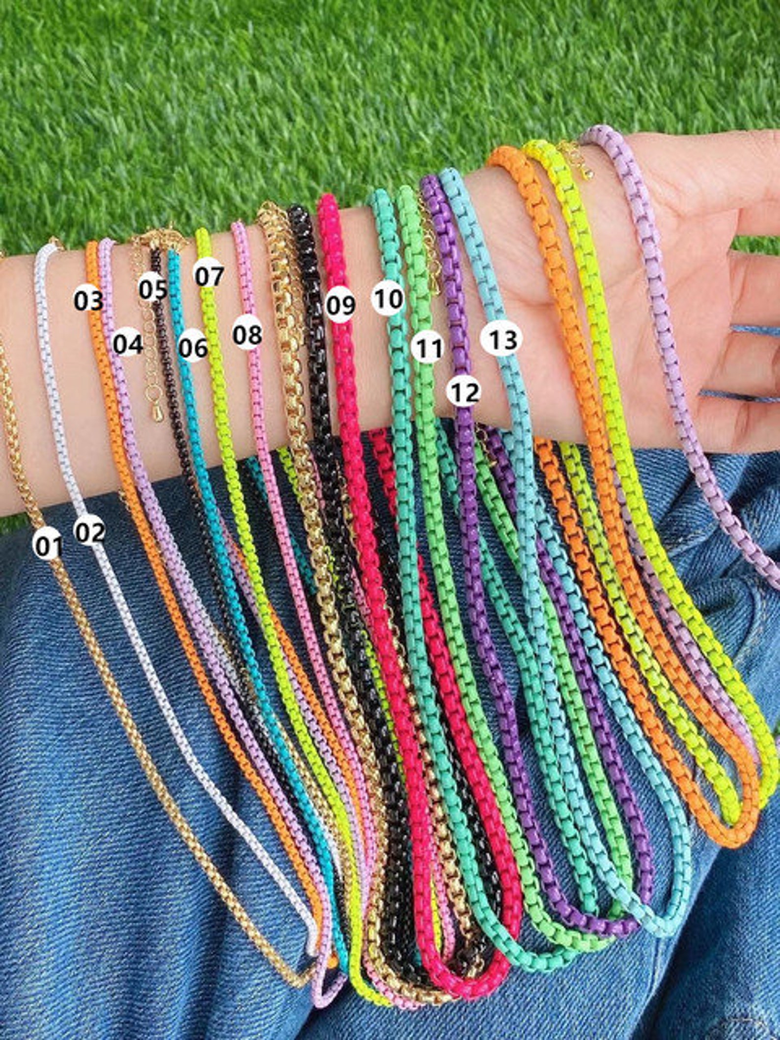 5PCS Enamel Box Chain Necklace DIY Jewelry Findings Making - Etsy