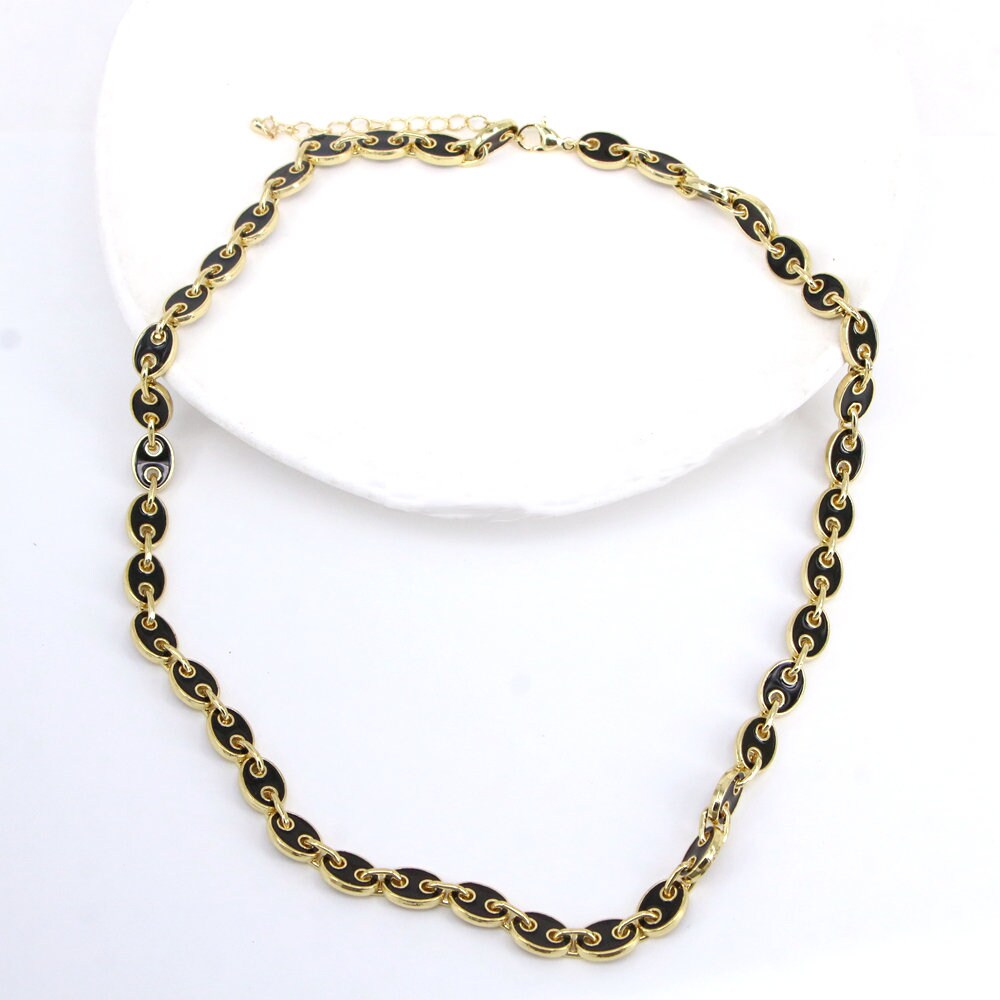 3-5PCS Gold Coffee Bean Chain Enamel Puffed Mariner Chain - Etsy UK
