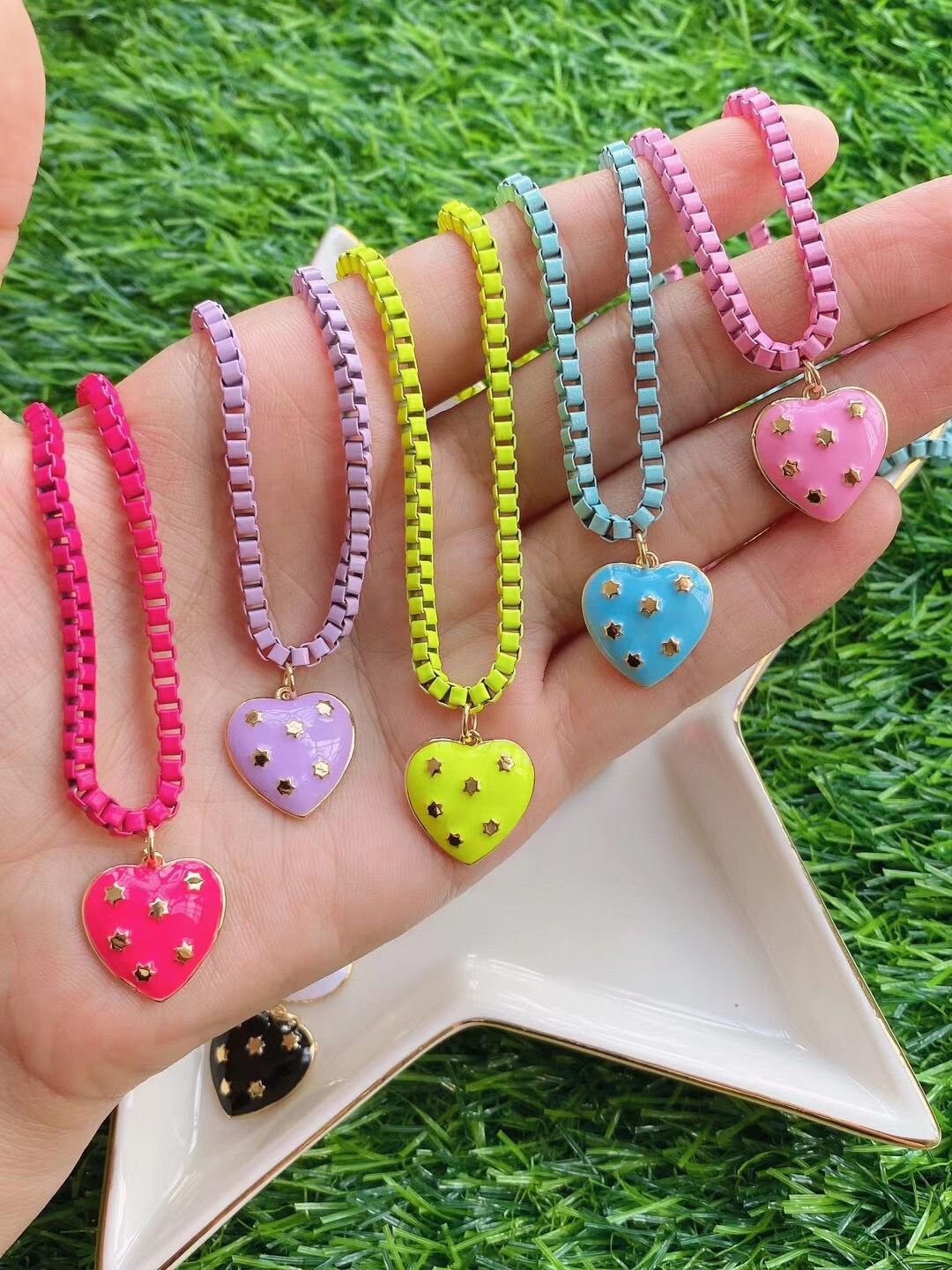 5PCS Colorful Heart Charms for Jewelry Making Enamel Charm - Etsy
