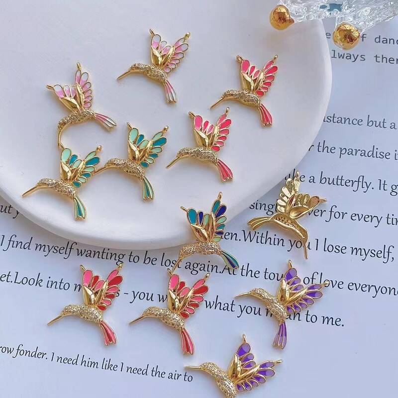 Hummingbird Charm - Etsy