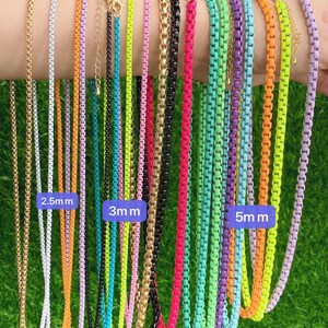 5PCS, Enamel Box Chain Necklace DIY Jewelry Findings Making Men Women ...