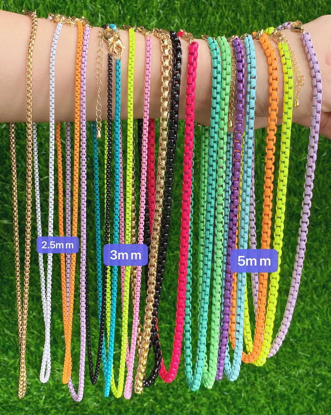 5PCS Enamel Box Chain Necklace DIY Jewelry Findings Making | Etsy