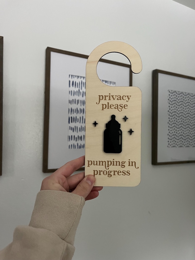Pumping in Progress Door Hanger | Pumping Privacy Door Hanger ...