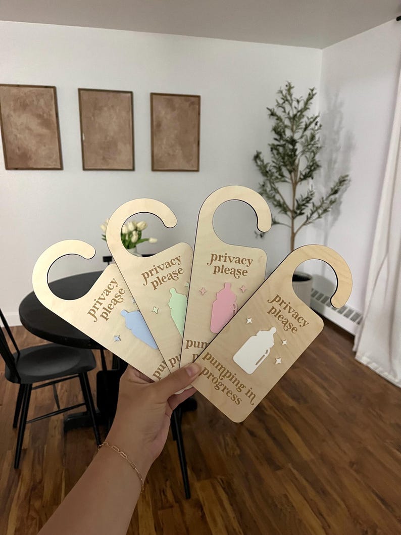 Pumping in Progress Door Hanger | Pumping Privacy Door Hanger ...