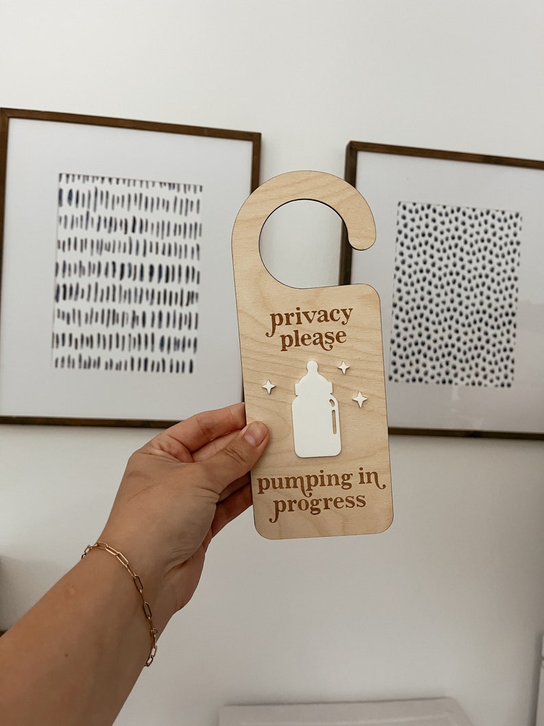 Pumping in Progress Door Hanger | Pumping Privacy Door Hanger ...