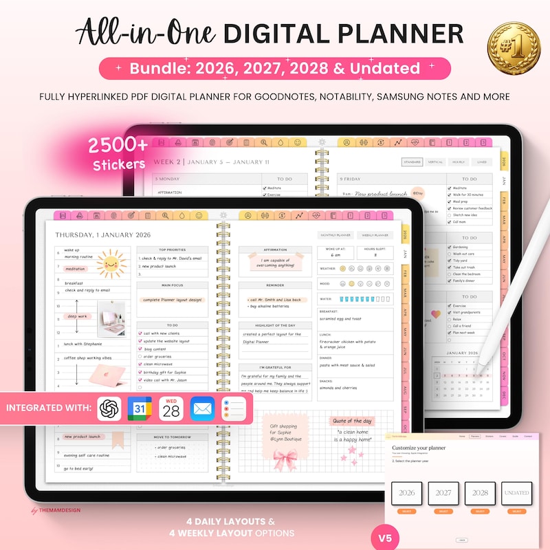 Dated All in One Planner - Etsy
