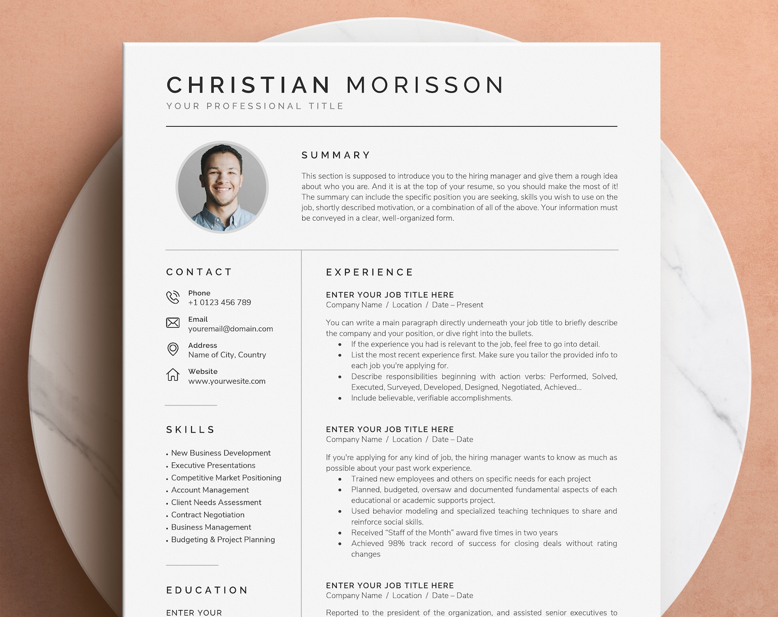 GOOGLE Docs Resume, Resume CV Template for Word, Mac Pages, Google Docs ...