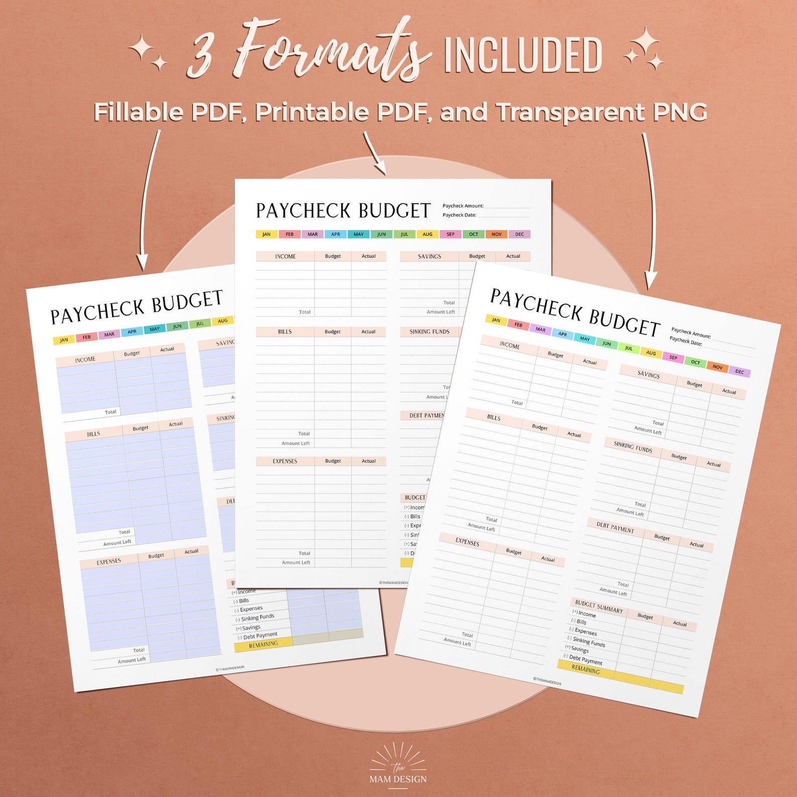 Editable Paycheck Budget Template, Finance Planner (fillable PDF) - Etsy