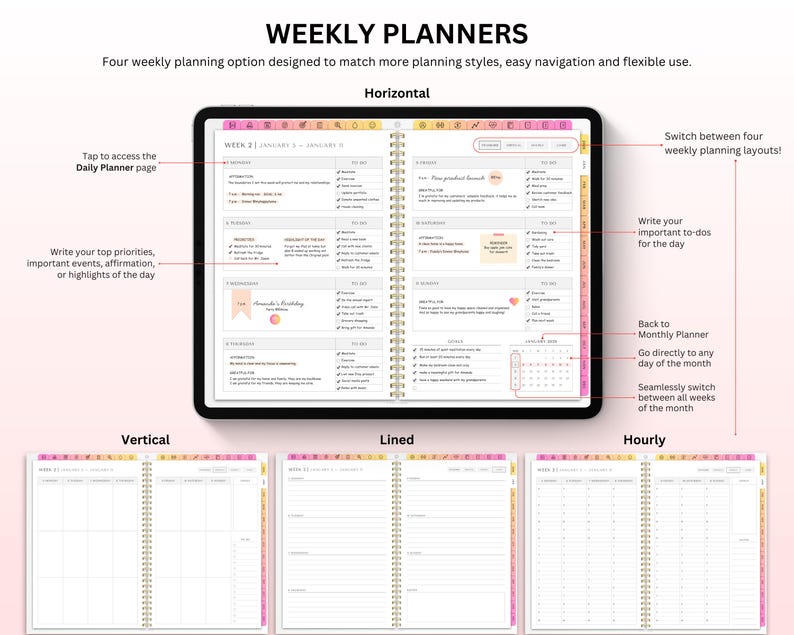 2026 Digital Planner for Goodnotes, Notability, Noteshelf, Samsung ...
