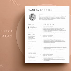 Creative Resume Template + Cover Letter | MS Word CV Template - Etsy