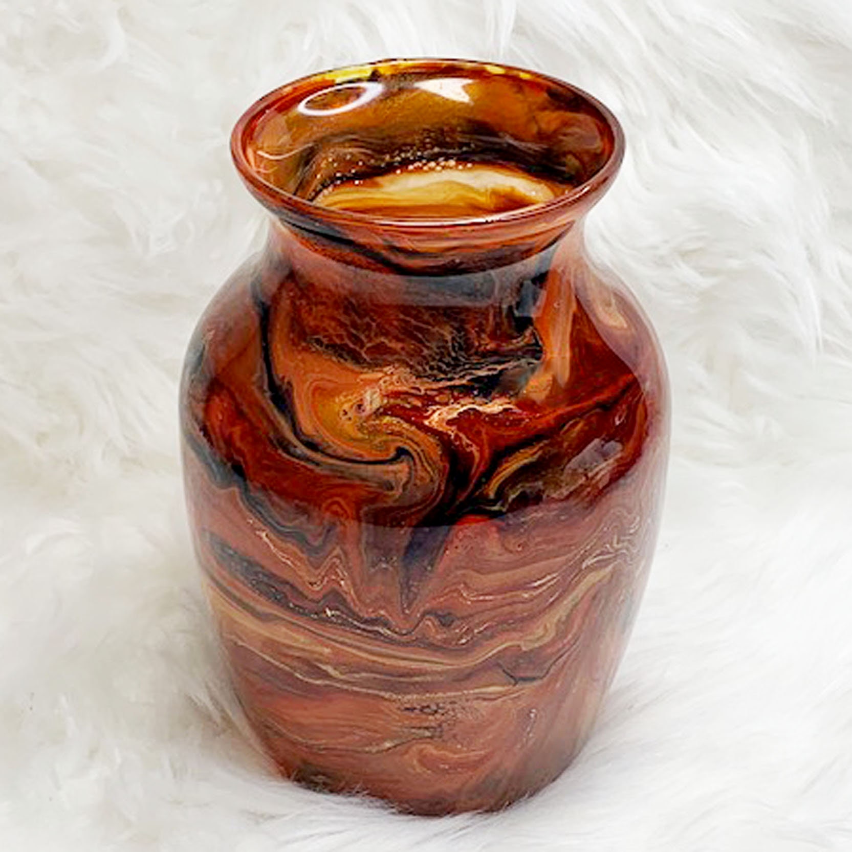 Hand Painted Glass Vase, Vibrant Colorful Accent Piece, Warm Fall ...