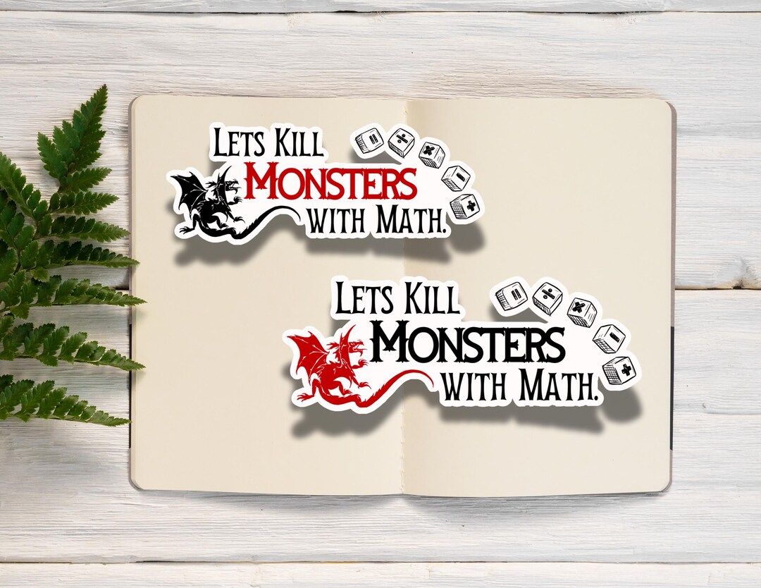Monsters and Math Sticker - Dnd Sticker - TTRPG Sticker - Nerdy - Gamer ...