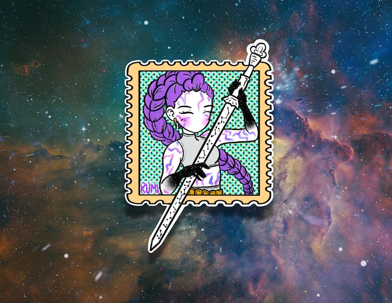 Stamp-style Rumi Sticker – K-pop Demon Hunters Inspired - Etsy