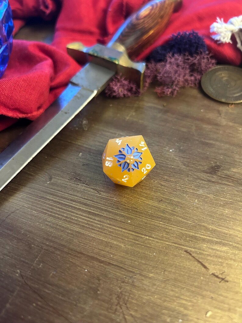 Orange Blossom Toxic Spring D20 - Matte Orange and Blue - Etsy