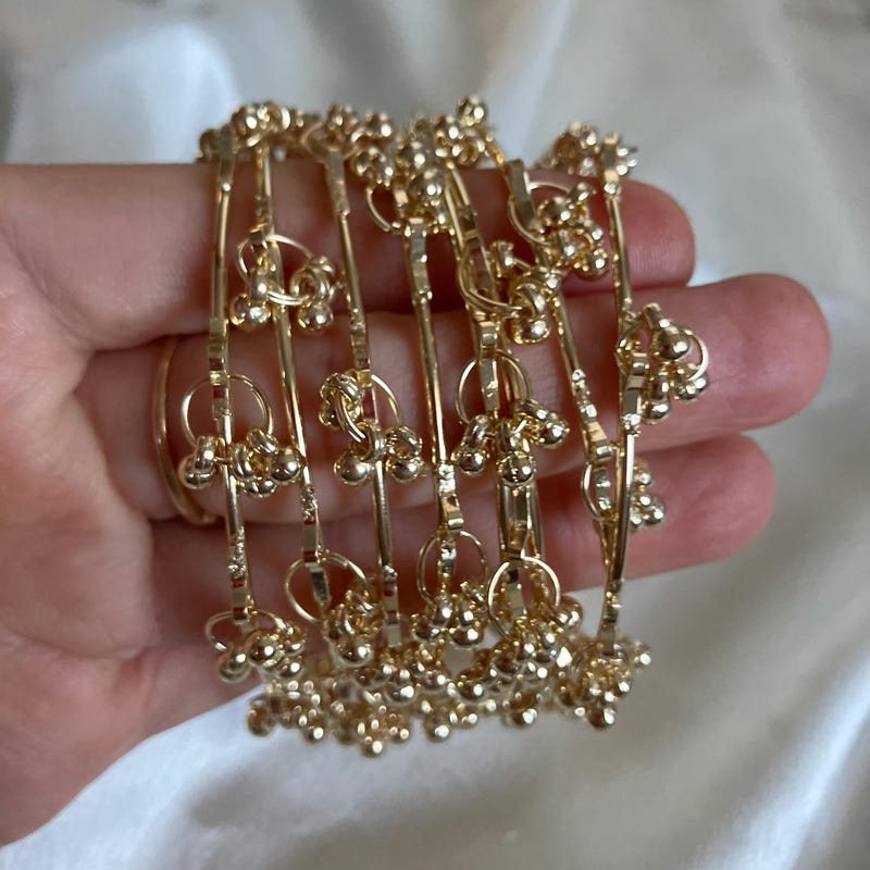 Gold Tone Bangle With Charm - Etsy UK